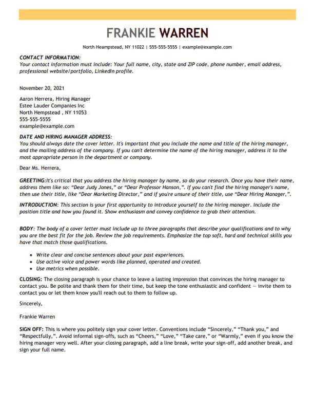 Plain Text Cover Letter Samples