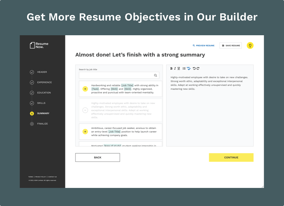 60+ Resume Objective Examples for All Jobs