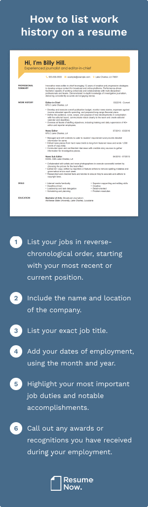 How to Write Resume Job History Section | Resources