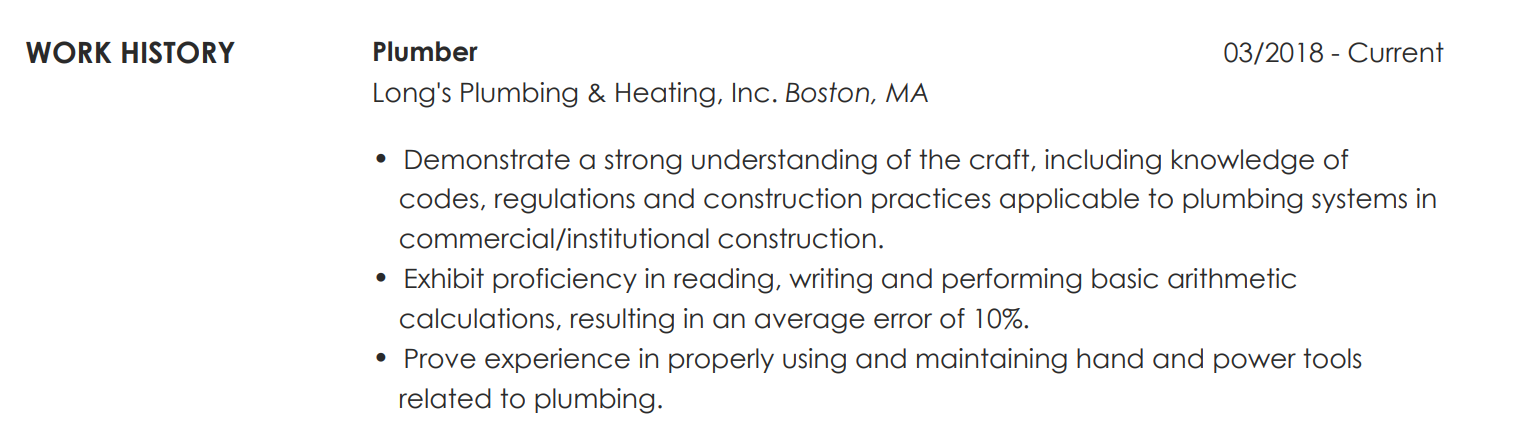 How to Write Resume Job History Section | Resources