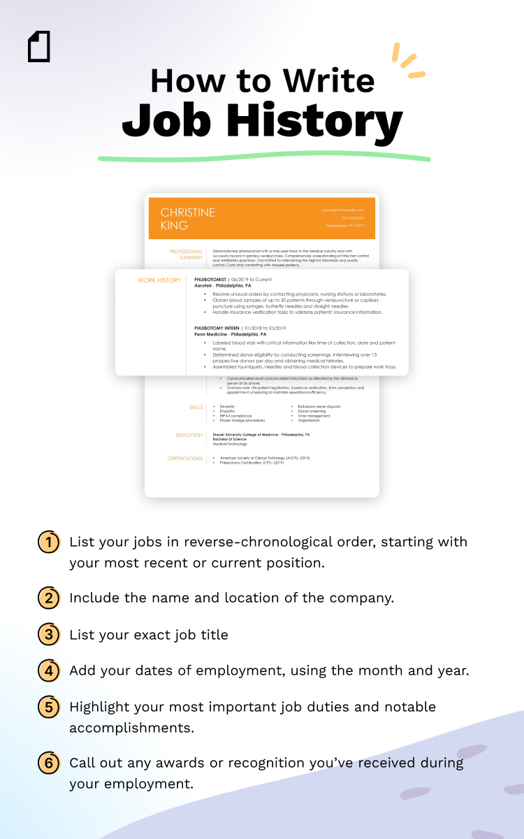 How to Write Resume Job History Section | Resources